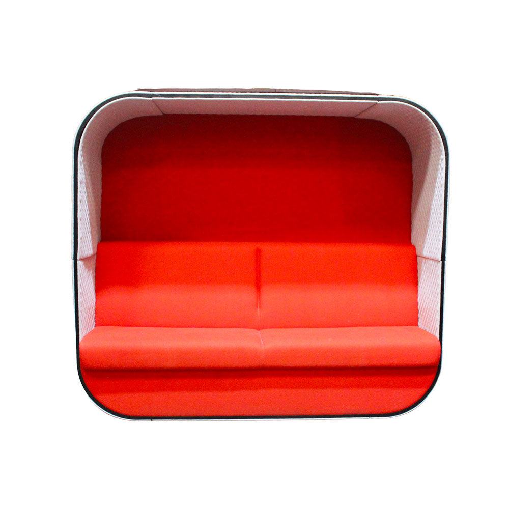 Boss Design: Cocoon COC/1 Meeting Booth in Grey/Red Fabric - Refurbish
